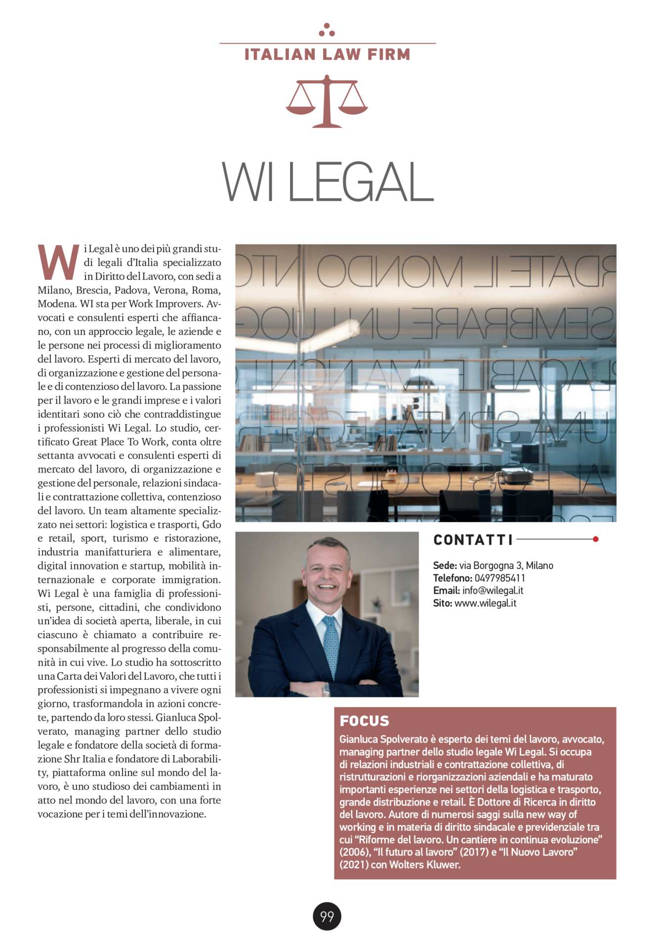 Gianluca Spolverato nominato da FORBES tra i 100 PROFESSIONALS 2023 : WI LEGAL